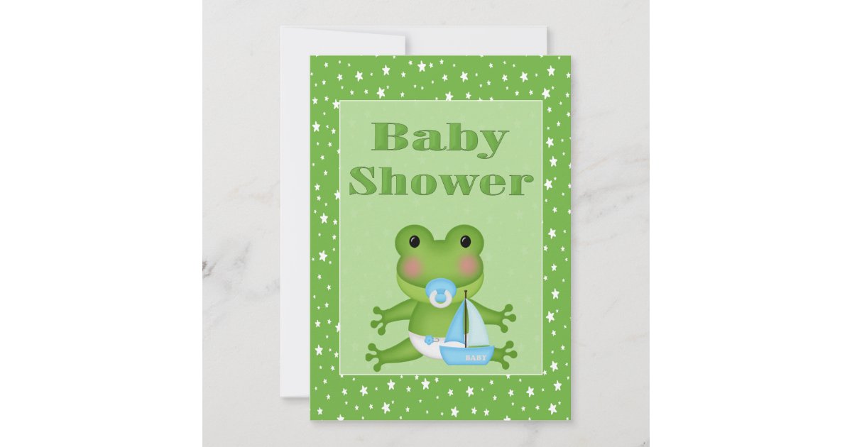 Cute Frog Baby Shower Invitation | Zazzle