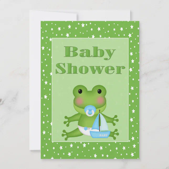 Cute Frog Baby Shower Invitation | Zazzle