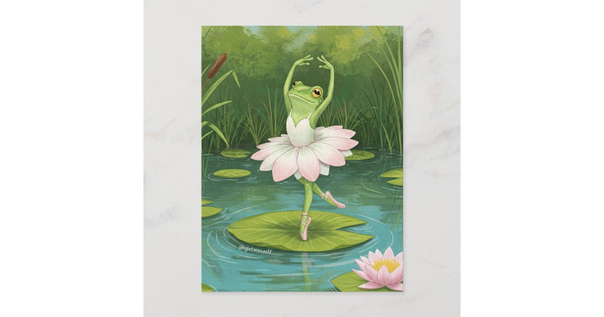 Cute Frog Ballerina Postcard | Zazzle
