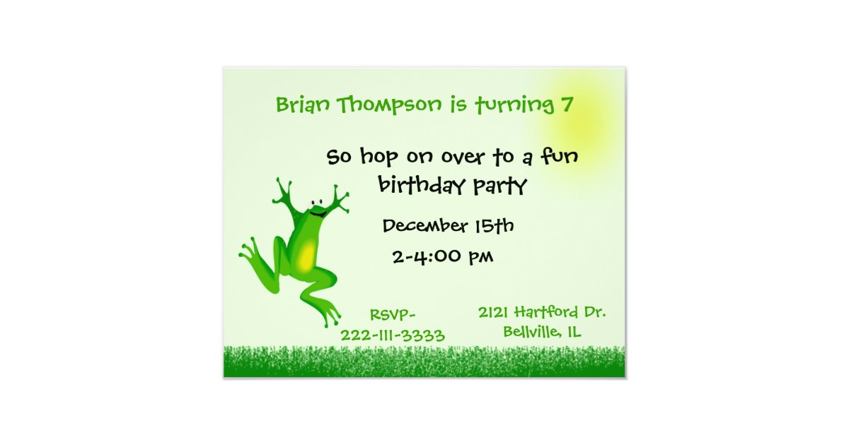 Cute frog Birthday Invitation | Zazzle.com