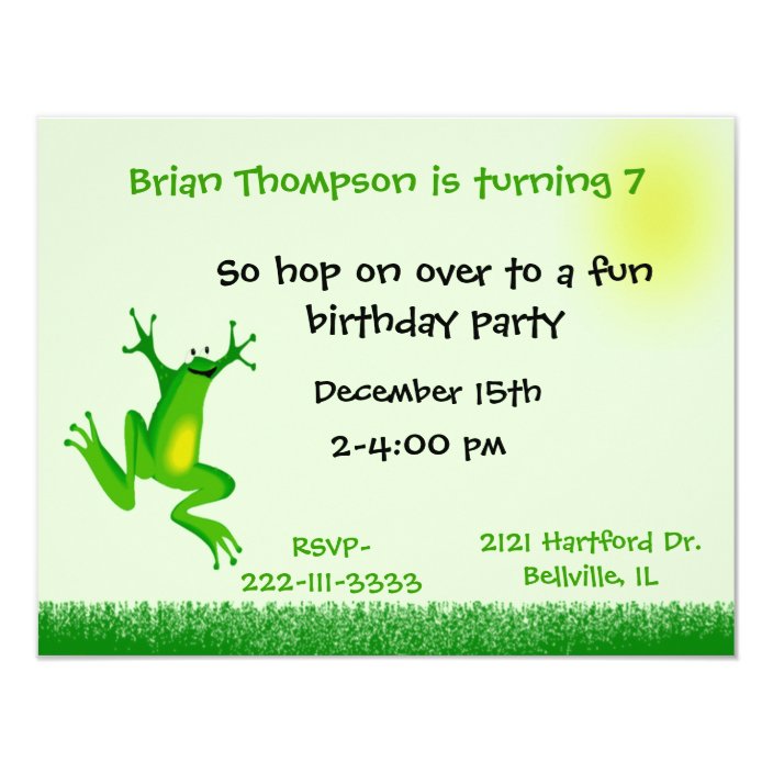 Cute frog Birthday Invitation | Zazzle.com