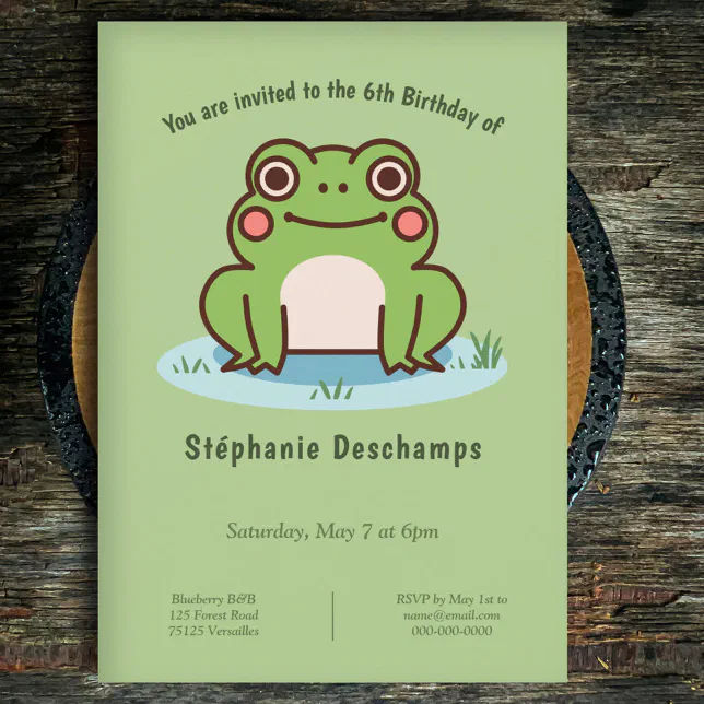 Cute Frog Birthday Invitation | Zazzle