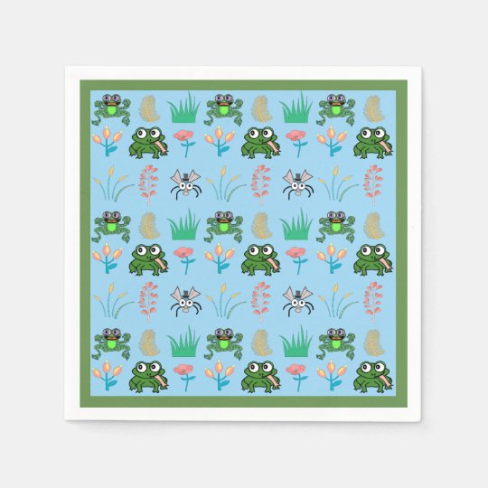 Cute Frog Cocktail Party Napkins | Zazzle.com