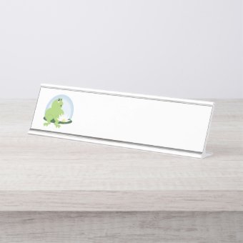 Cute Frog Desk Name Plate | Zazzle