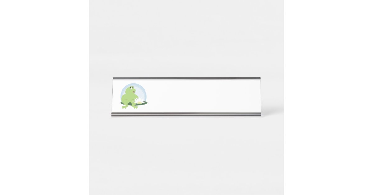 Cute Frog Desk Name Plate | Zazzle