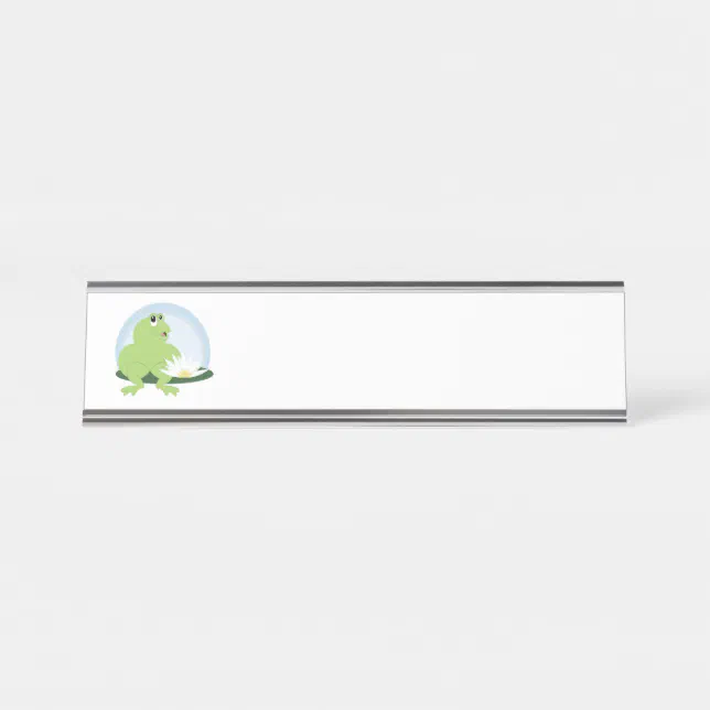 Cute Frog Desk Name Plate | Zazzle