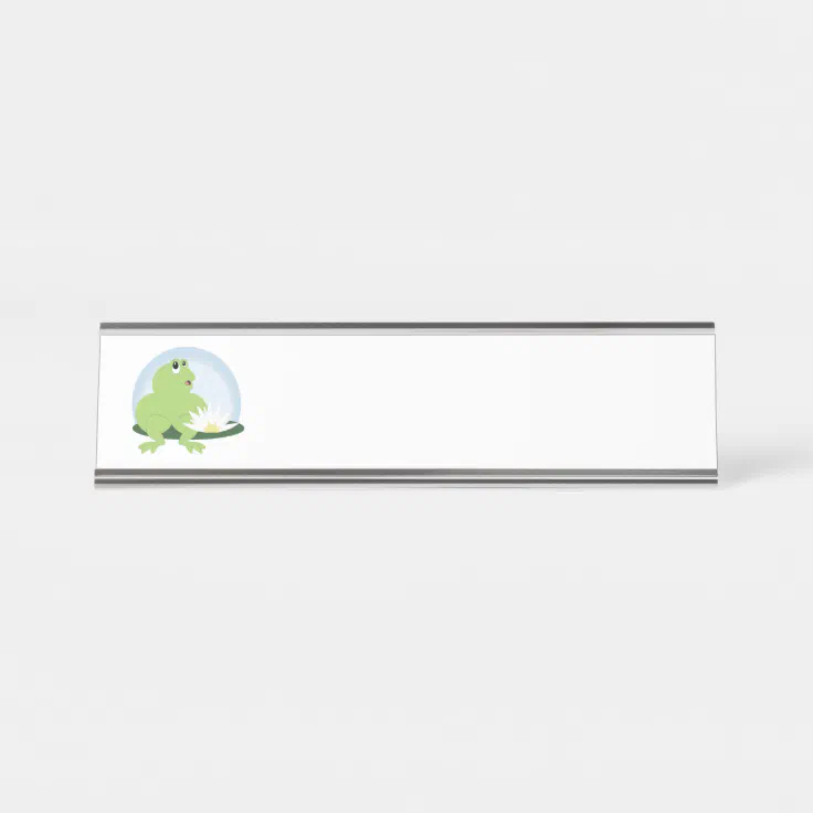 Cute Frog Desk Name Plate | Zazzle