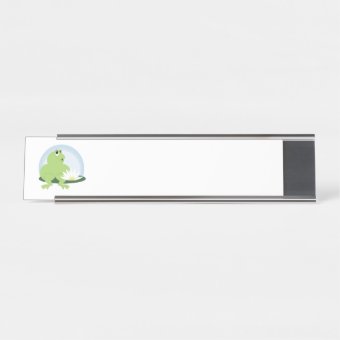 Cute Frog Desk Name Plate | Zazzle
