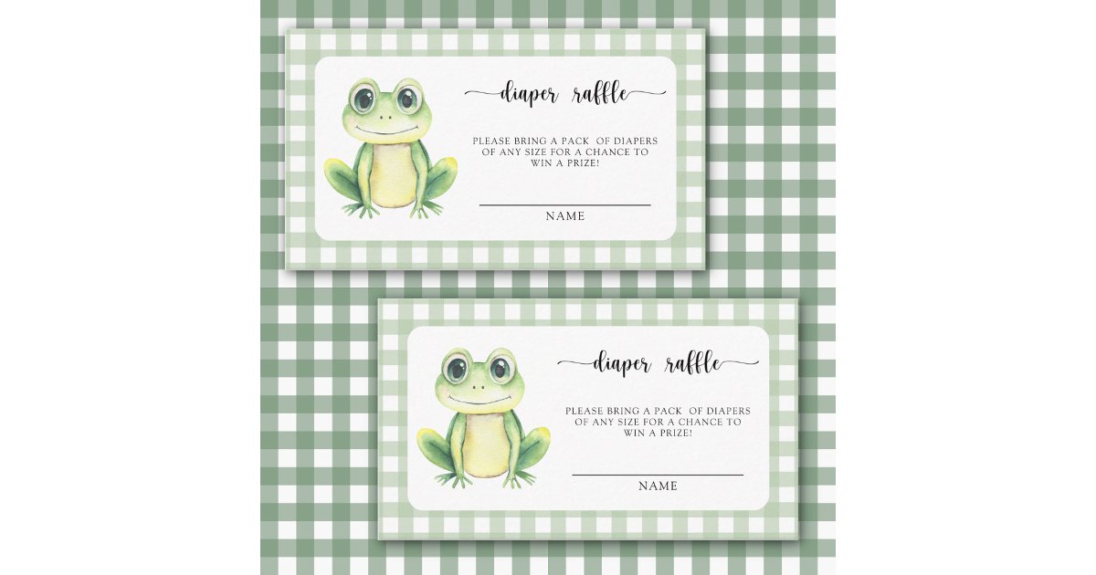 Cute frog - diaper raffle ticket enclosure card | Zazzle