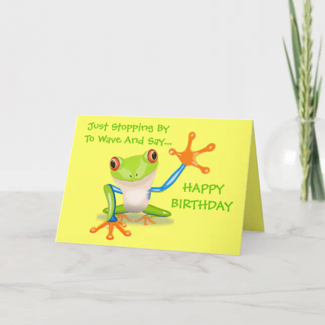 Cute Frog Funny Animal Kids Happy Birthday Card | Zazzle