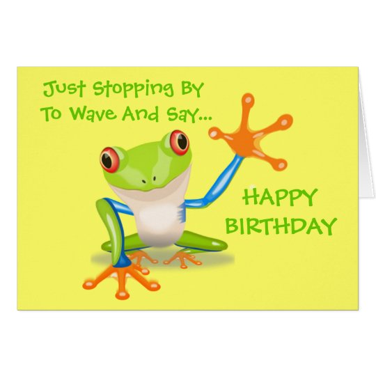 Cute Frog Funny Animal Kids Happy Birthday Card | Zazzle.com