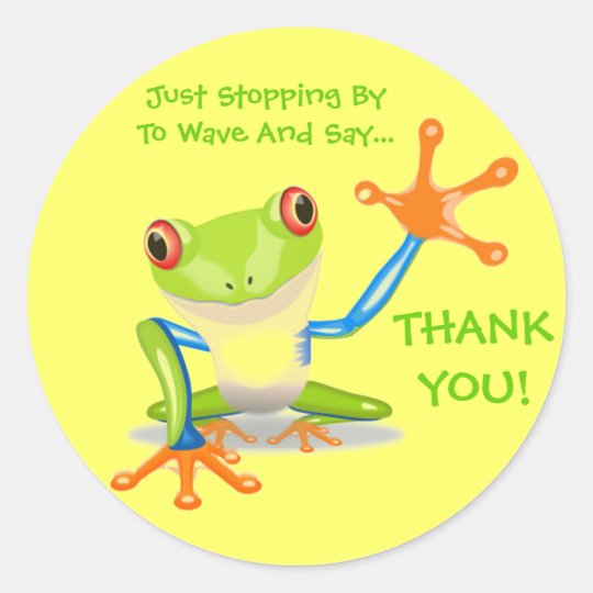 Cute Frog Funny Animal Kids Thank You Classic Round Sticker | Zazzle.com