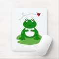 Cute Frog On Lily Pad with Ladybug Illustration Mouse Pad | Zazzle