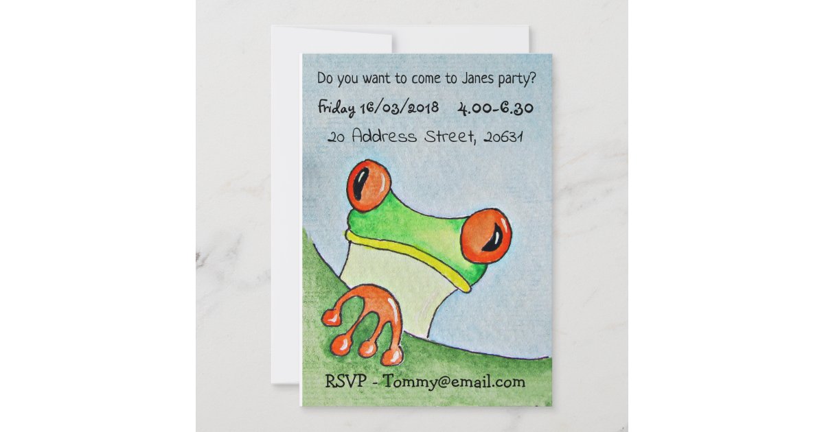 Cute Frog Party Invite | Zazzle