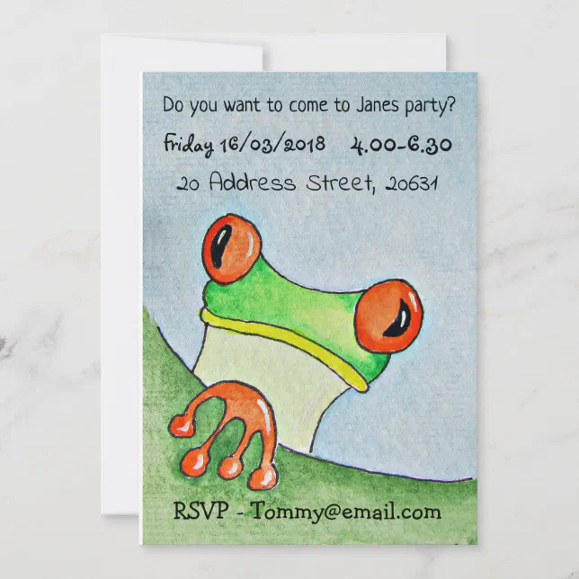Cute Frog Party Invite | Zazzle