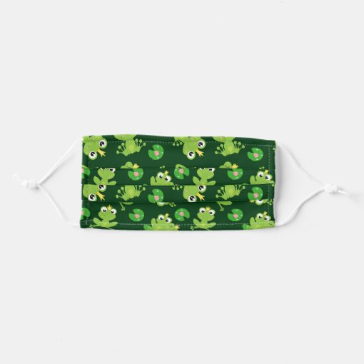 Cute Frog Pattern Adult Cloth Face Mask | Zazzle