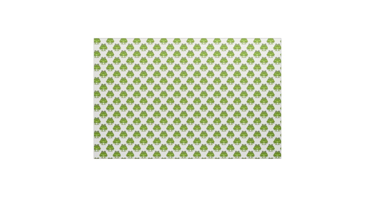 Cute Frog Pattern Fabric | Zazzle