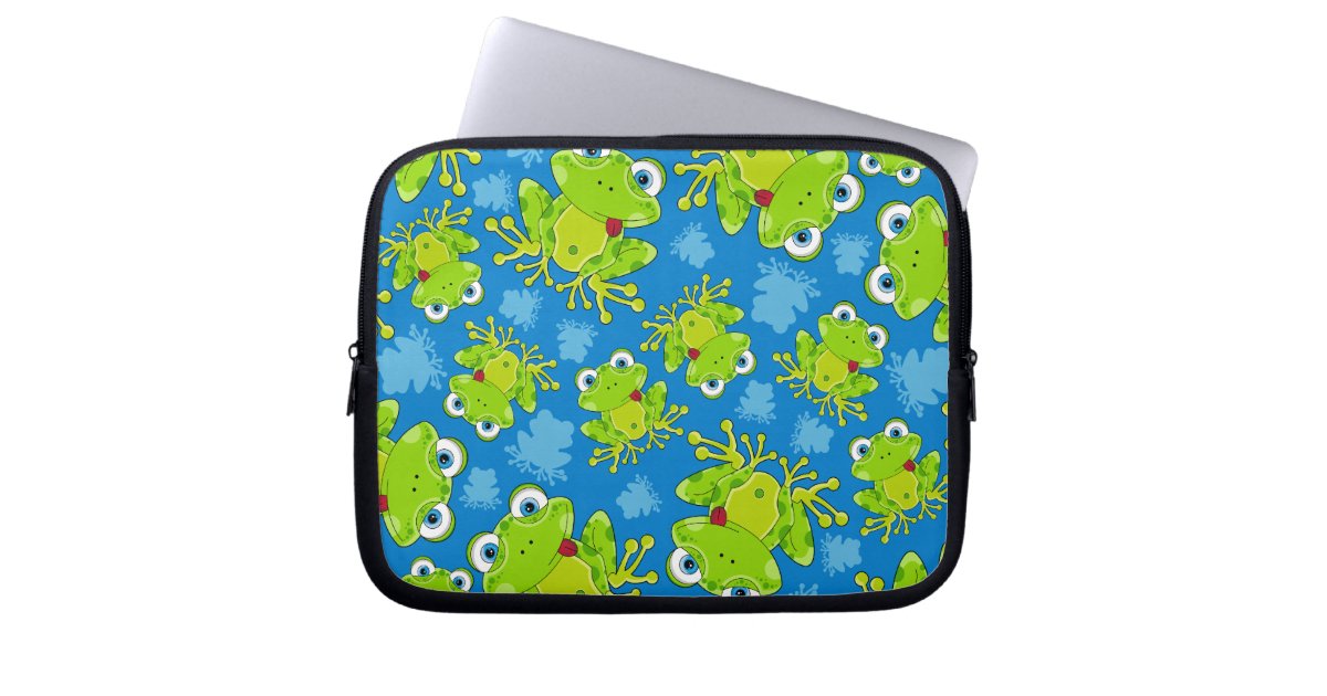 Cute Frog Patterned Laptop Case | Zazzle