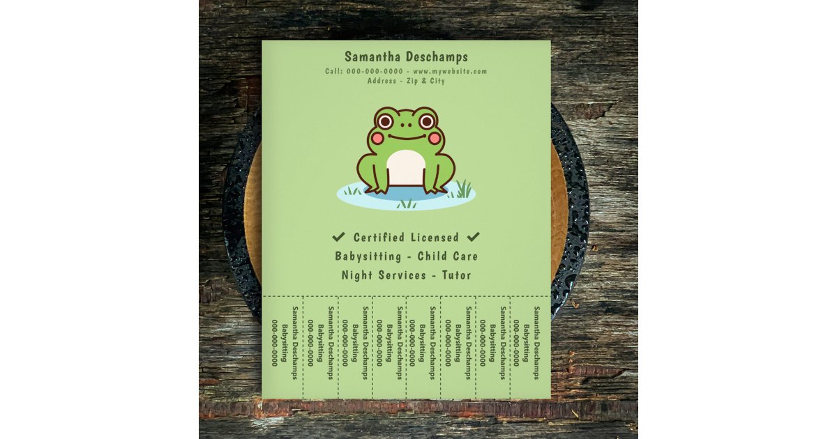 Cute Frog Tear Off Strips Flyer | Zazzle