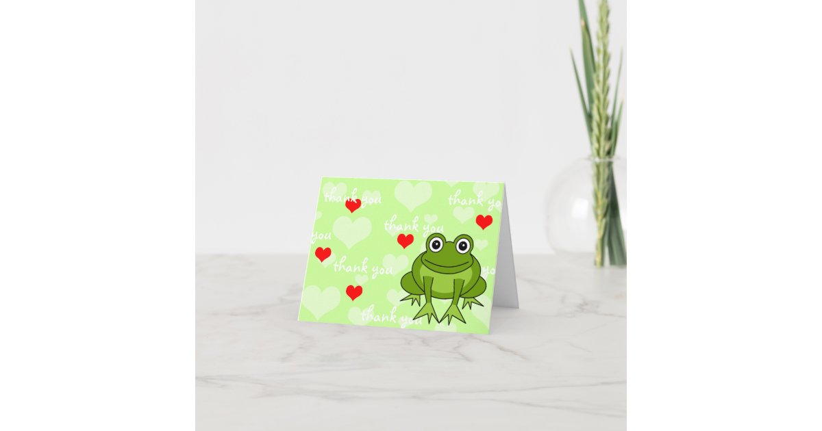 Cute Frog Thank You Card | Zazzle