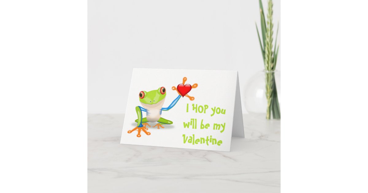 Cute Frog Valentine's Day Funny Pun Holiday Card | Zazzle