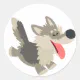 Cute Frolicsome Cartoon Wolf Sticker | Zazzle