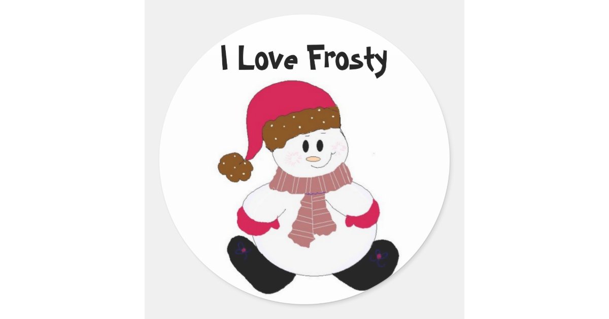 Cute Frosty Classic Round Sticker | Zazzle