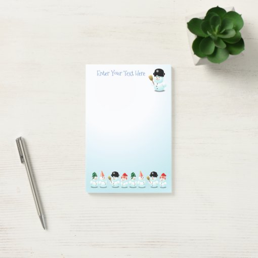 Cute Frosty Snowmen Cartoon Post-it Notes | Zazzle