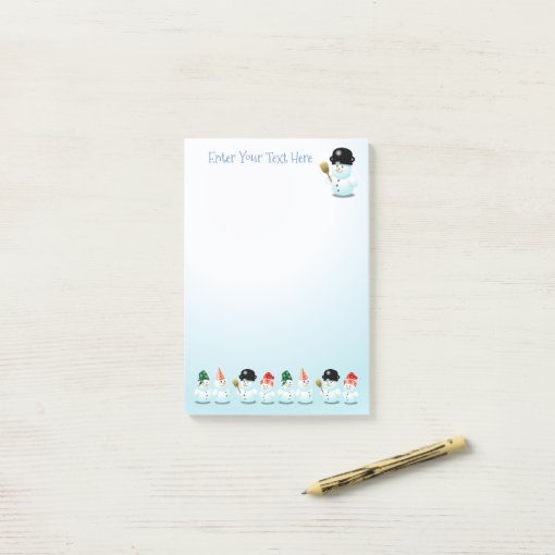 Cute Frosty Snowmen Cartoon Post-it Notes | Zazzle