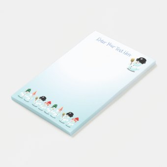 Cute Frosty Snowmen Cartoon Post-it Notes | Zazzle