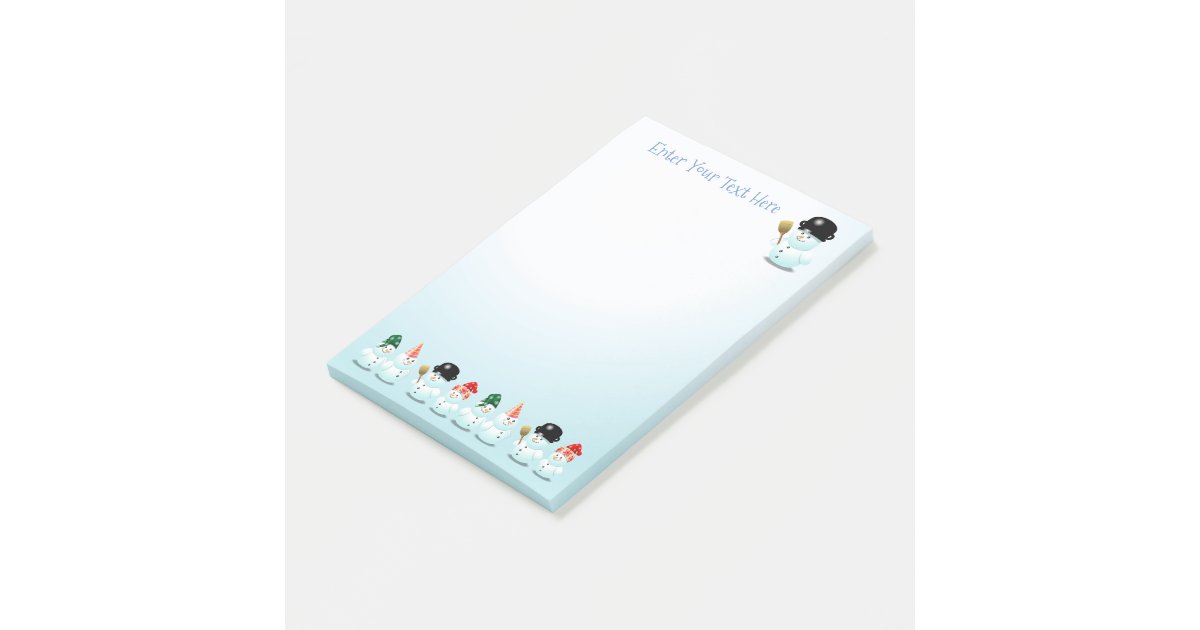 Cute Frosty Snowmen Cartoon Post-it Notes | Zazzle