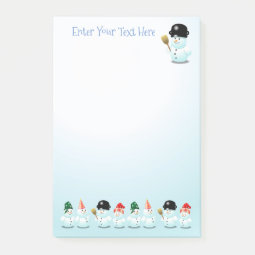 Cute Frosty Snowmen Cartoon Post-it Notes | Zazzle