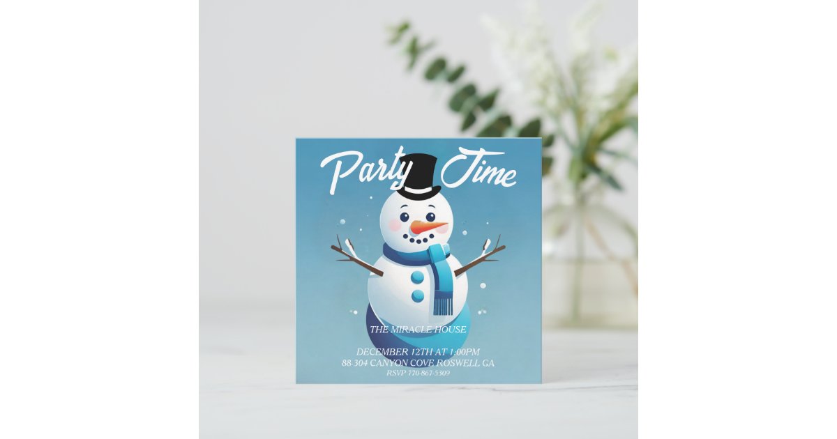 Cute Frosty The Snowman Invitation | Zazzle