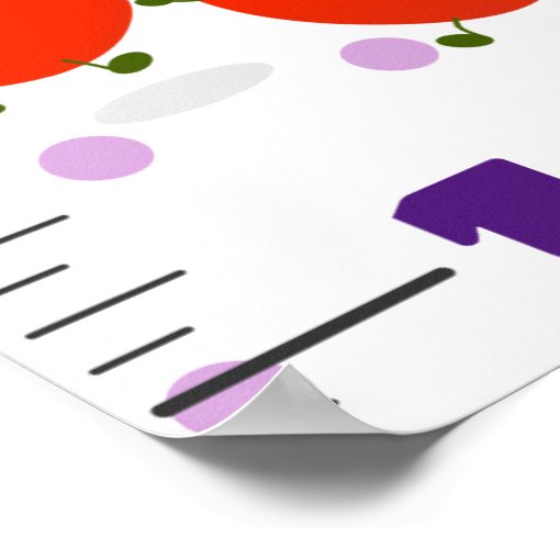 Cute fruit cartoon illustration growth chart | Zazzle