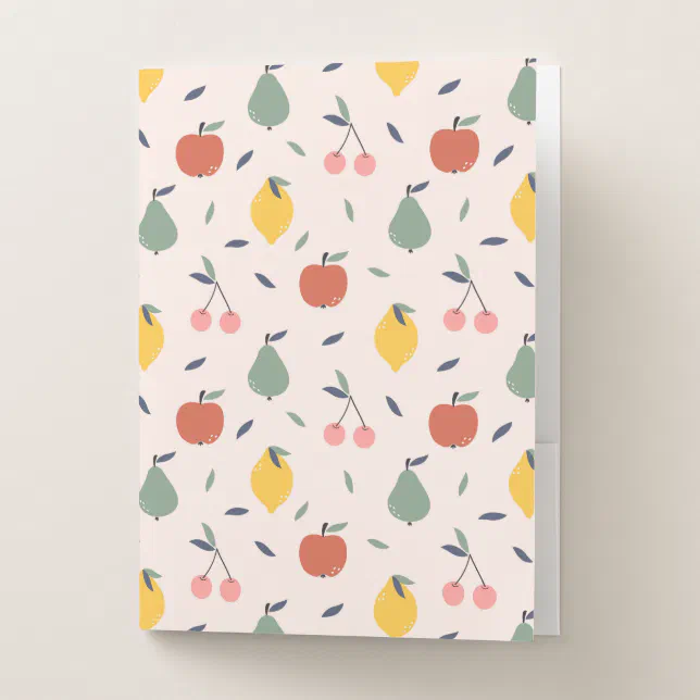 Cute Fruit Pattern Pocket Folder | Zazzle