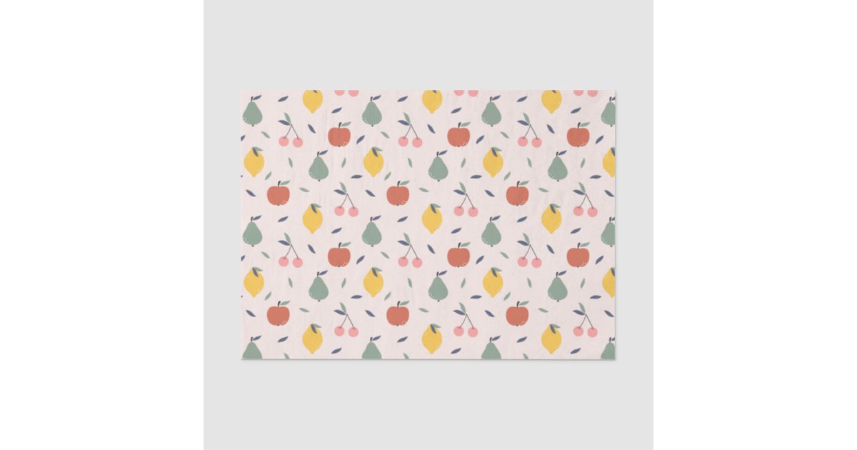 Cute Fruit Pattern Tissue Paper | Zazzle
