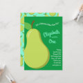 Cute Fruit Pears Kids 1st Birthday Party Invitation | Zazzle