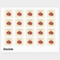 Cute fruit tart add message square sticker | Zazzle