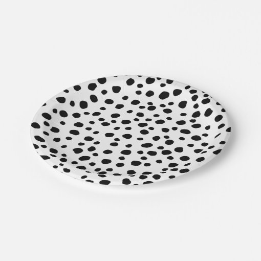 Cute Fun Black and White Dalmatian Animal Print Paper Plates | Zazzle