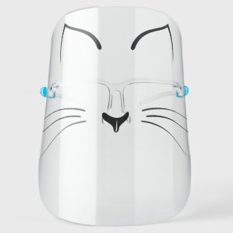 Cute Fun Black Cartoon Kitty Cat Face - Face Shield | Zazzle
