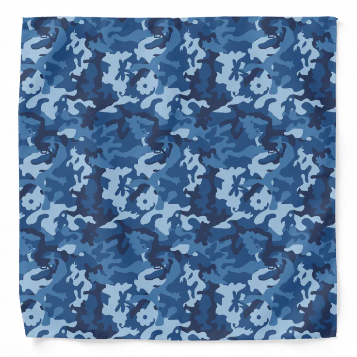 Cute Fun Camo – Blue Bandana | Zazzle