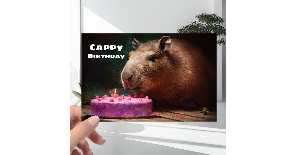 Cute Fun Capybara - "Cappy" Happy Birthday Card | Zazzle