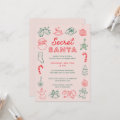 Cute Fun Christmas Doodles Secret Santa Holiday Invitation | Zazzle