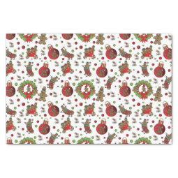Cute Fun Christmas Gingerbread Men Tissue Paper | Zazzle