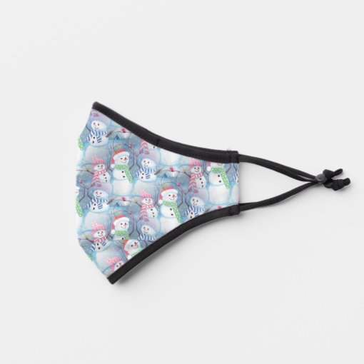 Cute Fun Funny Holiday Snowmen Snow Flakes Pattern Premium Face Mask ...