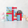 Cute Fun Modern Beach Santa Design Pattern Wrapping Paper | Zazzle