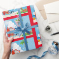 Cute Fun Modern Beach Santa Design Pattern Wrapping Paper | Zazzle