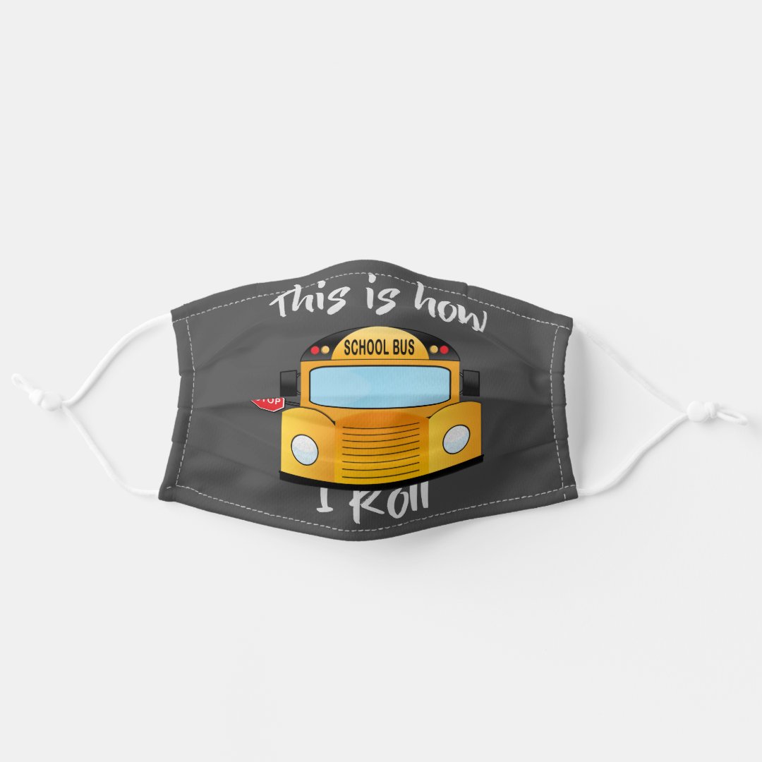 Cute, Fun School Bus Driver Adult Cloth Face Mask | Zazzle