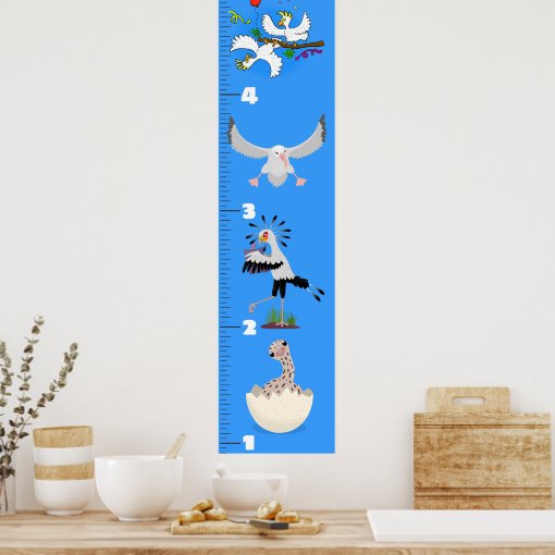 Cute funny birds cartoon growth chart | Zazzle