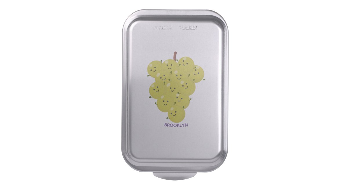 Cute funny bunch of grapes cartoon illustration cake pan | Zazzle